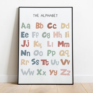 Rainbow Alphabet Poster, Back to School, Handwriting Chart Print ...