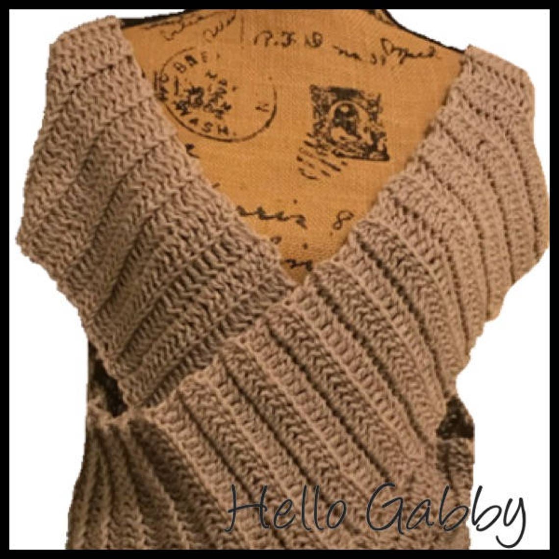Cross Body Wrap CROCHET PATTERN PDF Small Thru 5X Poncho Shawl Cowl ...
