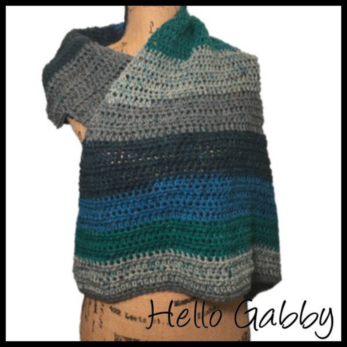 Crochet Waterfall Wing Scarf CROCHET PATTERN PDF Wrap Pullover - Etsy