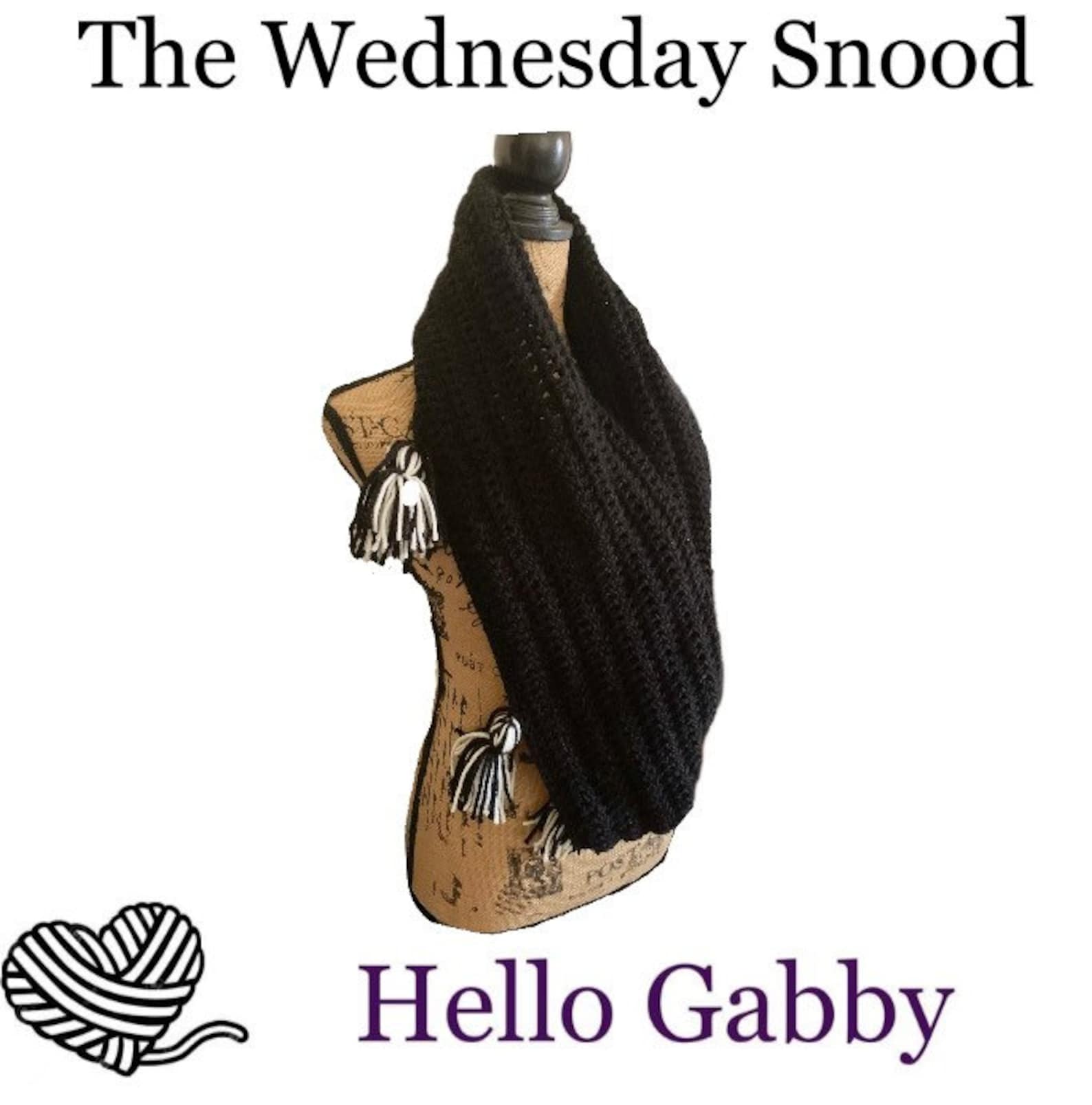 Wednesday Snood Netflix Crochet Goth Clothing Huntress Shawl Yoga ...