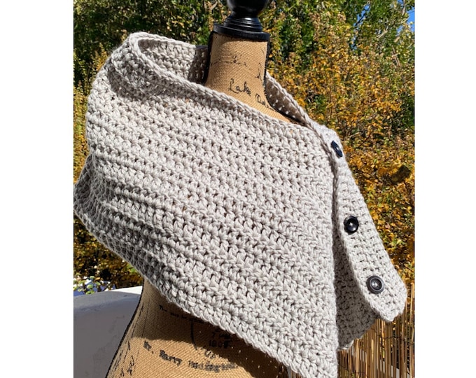 Pattern for Buttoned Crocheted Wrap - Etsy Canada