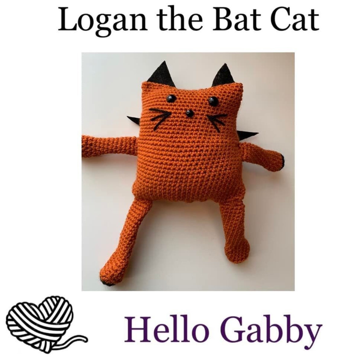 Logan the Bat Cat Amigurumi CROCHET PATTERN PDF Amigurumi Halloween ...