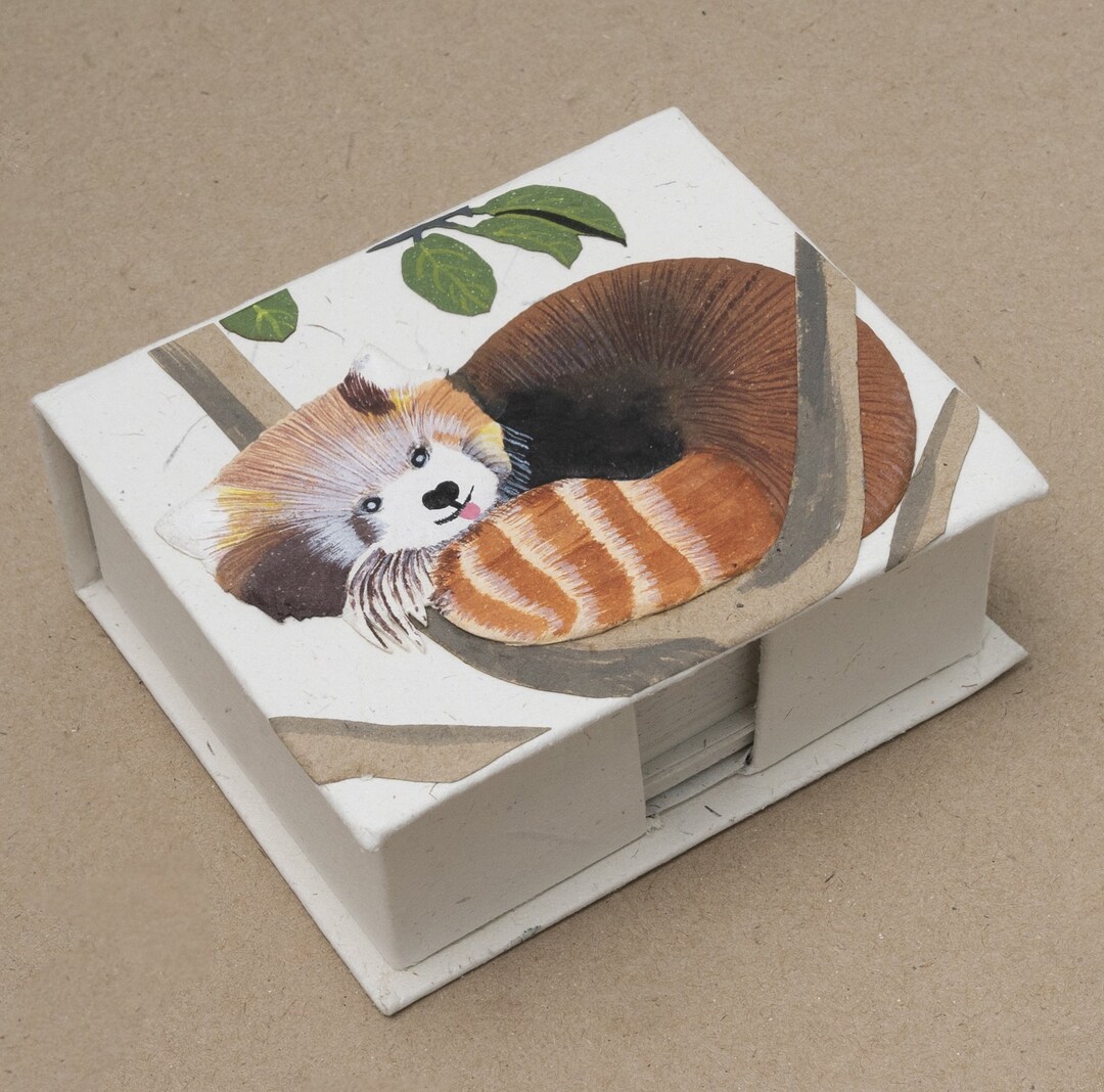 Charming Red Panda Note Organizer Handcrafted With Sustainable Elephant ...