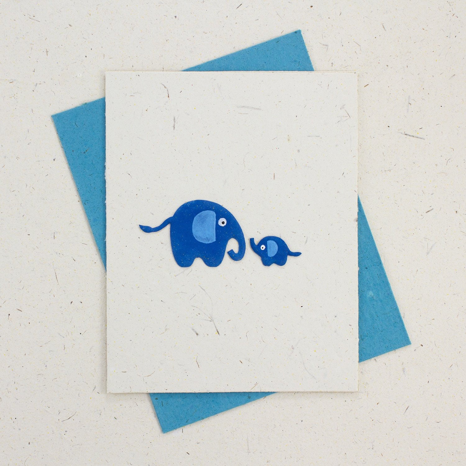 Mr. Ellie Pooh Elephant Dung Paper Baby Blue Elephants Greeting Card - Etsy