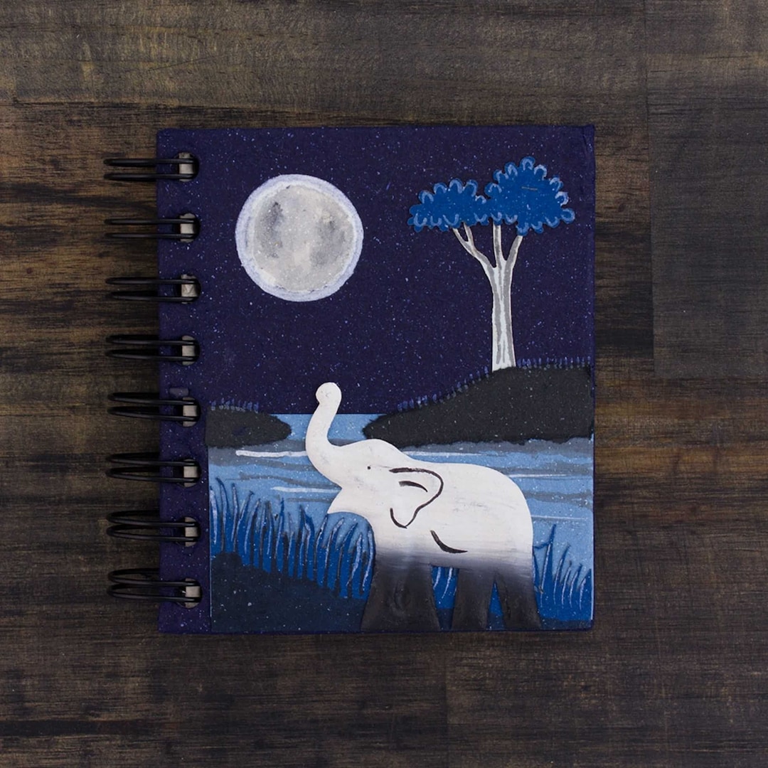 Mr. Ellie Pooh Elephant Dung Paper Midnight Blue Pocket Notebook - Etsy