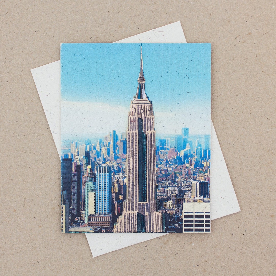 Artisan-crafted Elephant Dung Paper Empire State Building Greeting Card ...