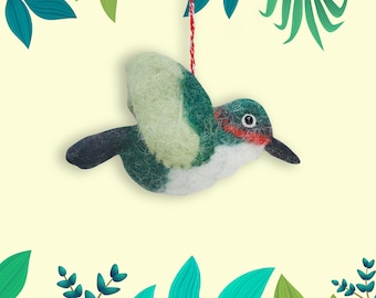 Hummingbird Bird Handmade Felt Ornament - Etsy