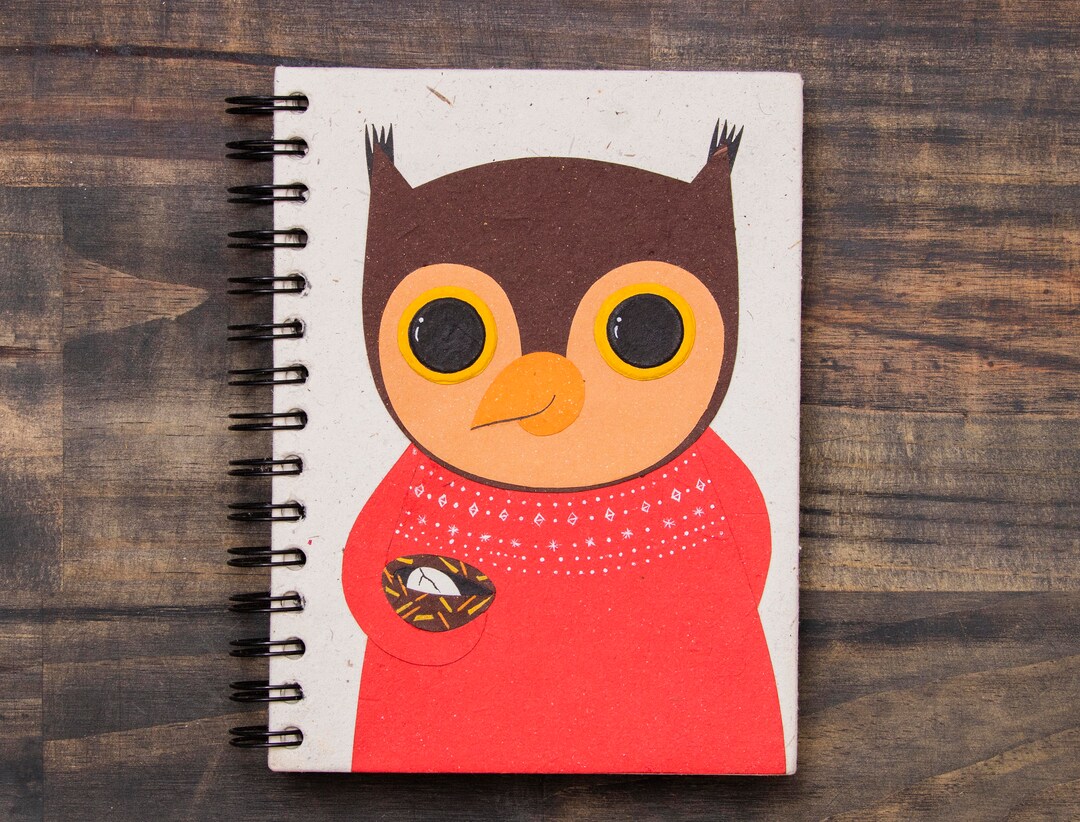 Mr. Ellie Pooh's 'oswald the Owl' Large Notebook - Sustainable Wisdom ...