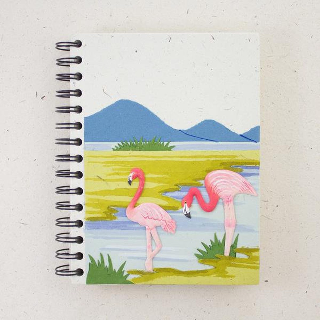 Mr. Ellie Pooh Elephant Dung Paper Flamingo Large Notebook - Etsy