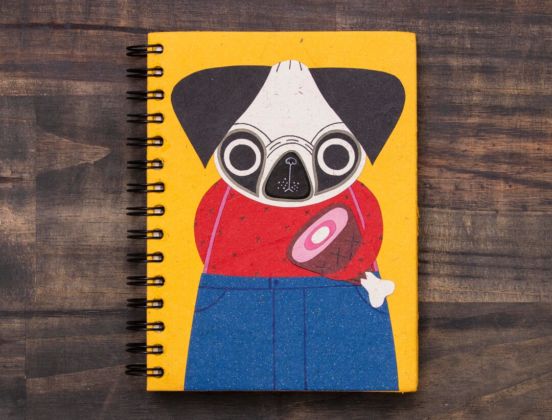 Pugsley the Pug: Elephant Dung Paper Notebook - Eco-friendly Journal by ...
