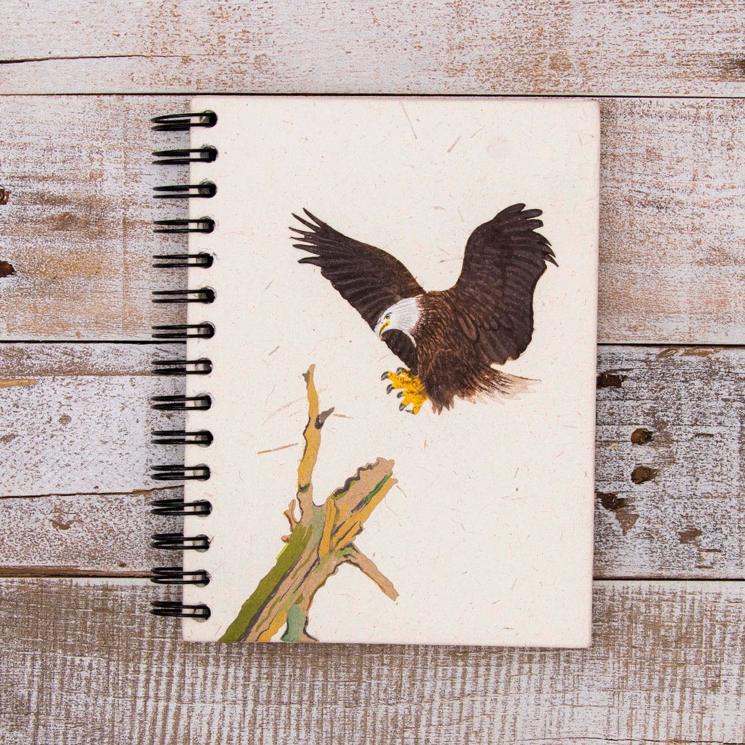 Eagle Elegance: Mr. Ellie Pooh Elephant Dung Paper Eagle Large Notebook ...