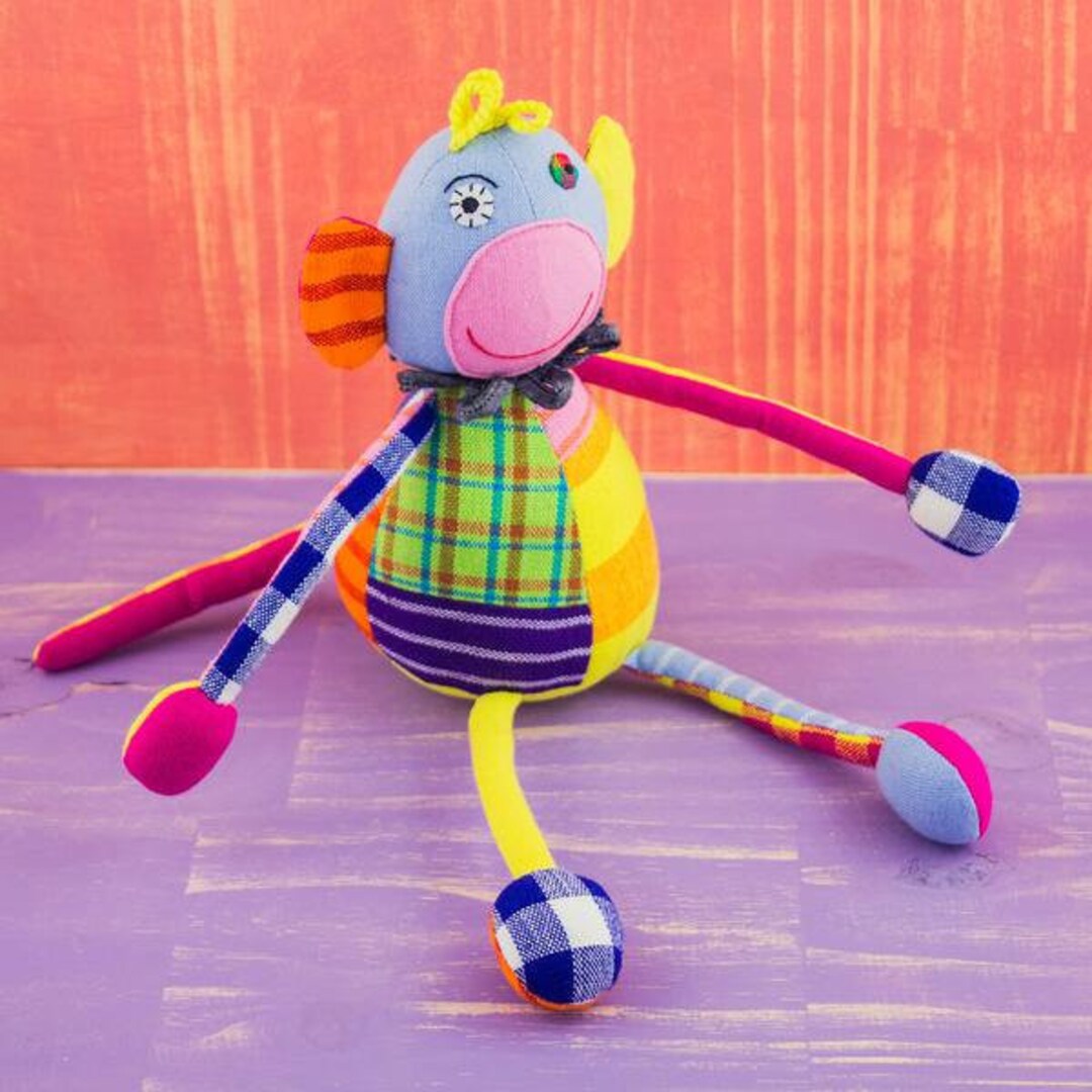 Mr. Ellie Pooh Patchwork Monkey Handcrafted Cotton Stuffed Doll - Etsy