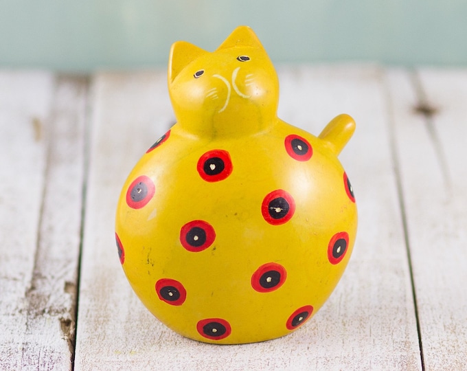 Desk Harmony With Mr. Ellie Pooh: Yellow Fat Cat Figurine Paperweight ...