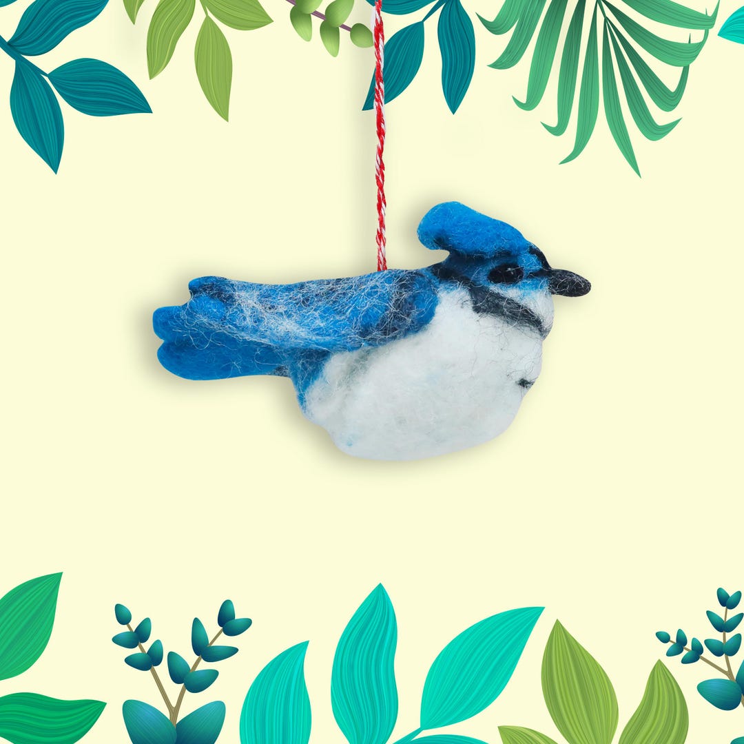 Felt Ornament - Blue Jay - Etsy