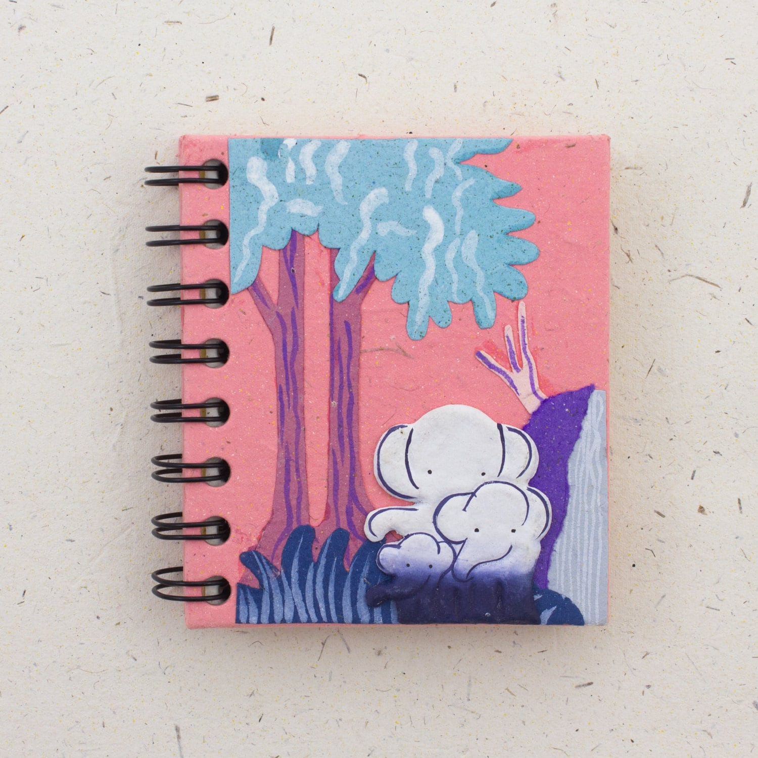Whimsical Elephant Dung Paper Pink Elephant Family Pocket Notebook - Mr ...