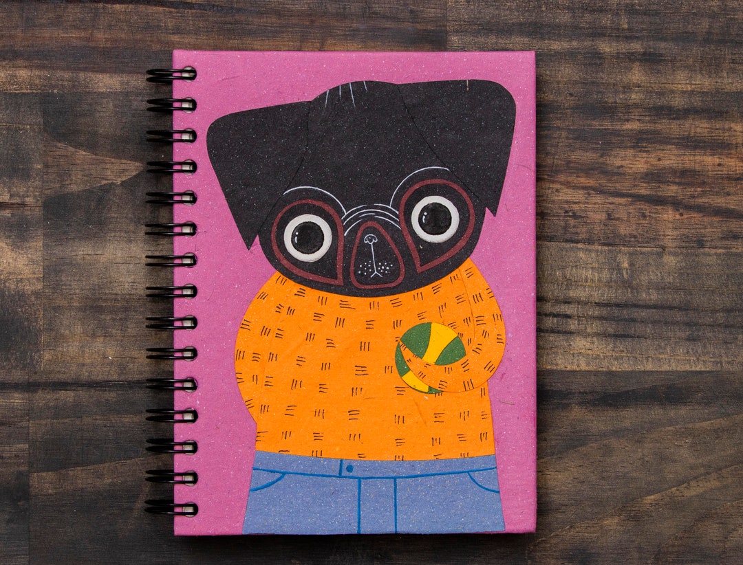 Pico the Pug Elephant Dung Paper Notebook - Eco-friendly Gift by Mr ...