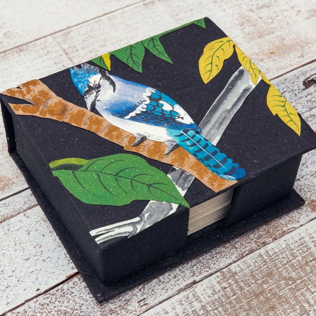 Mr. Ellie Pooh Elephant Dung Paper Blue Jay Note Box With Note - Etsy