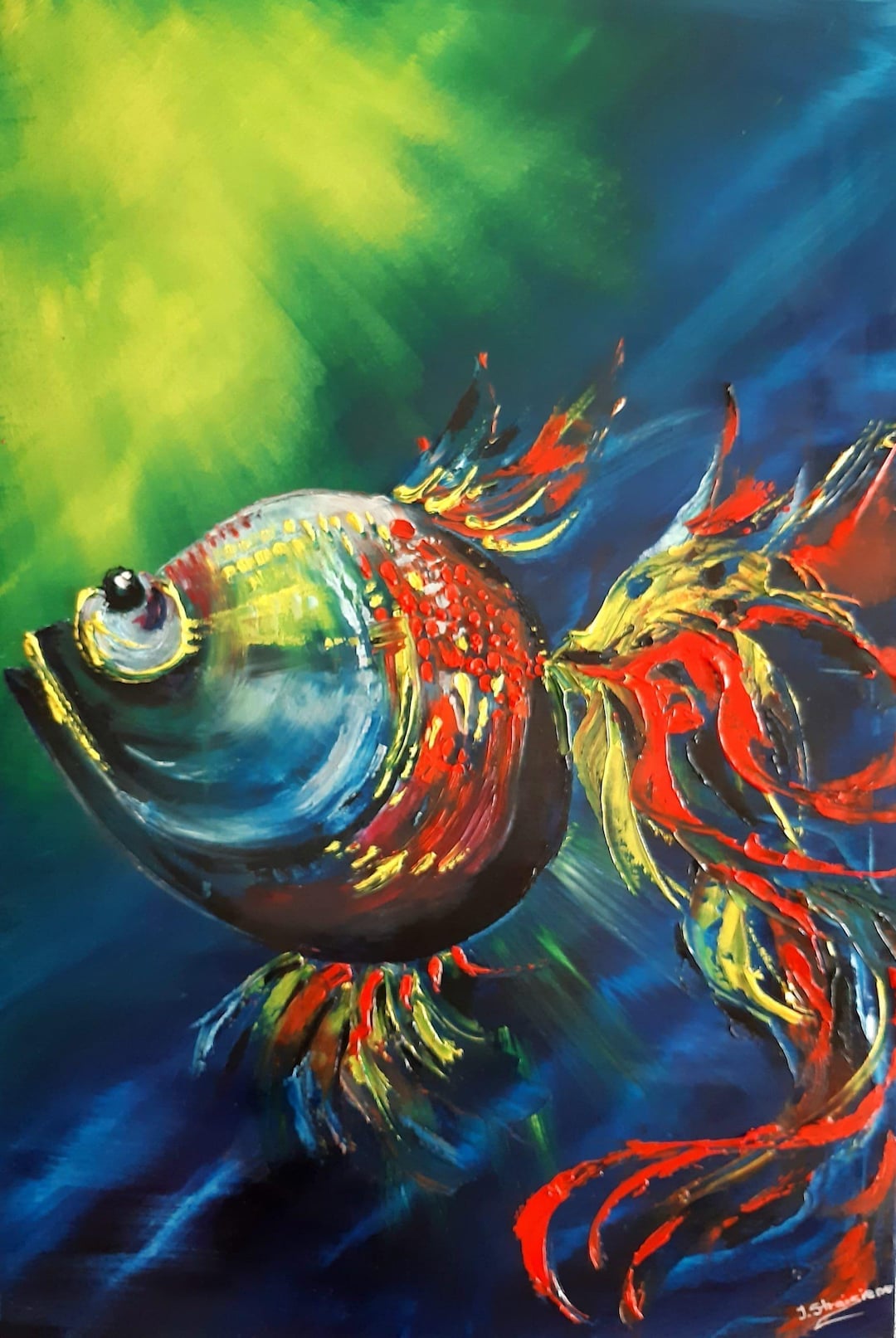 Fish. Original Abstract Painting - Etsy