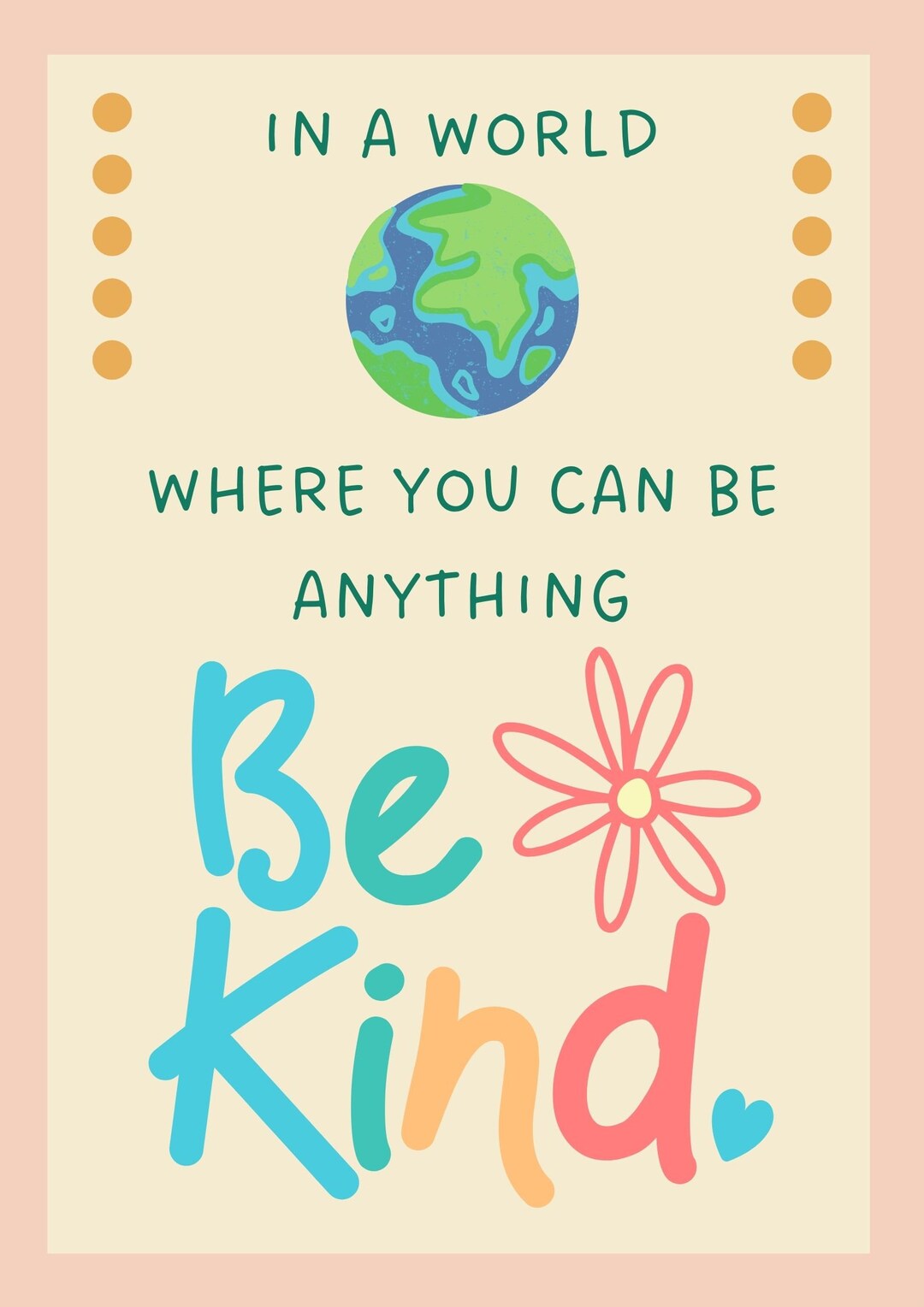 Be Kind Poster - Etsy