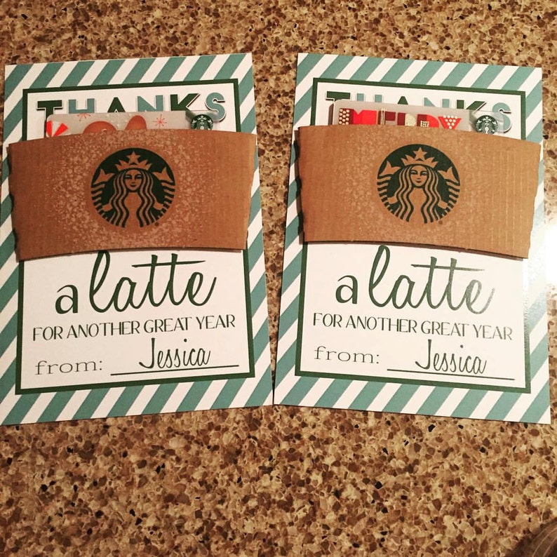 Thanks A Latte Card. Perfect for Coffee Gift Card. Starbucks | Etsy