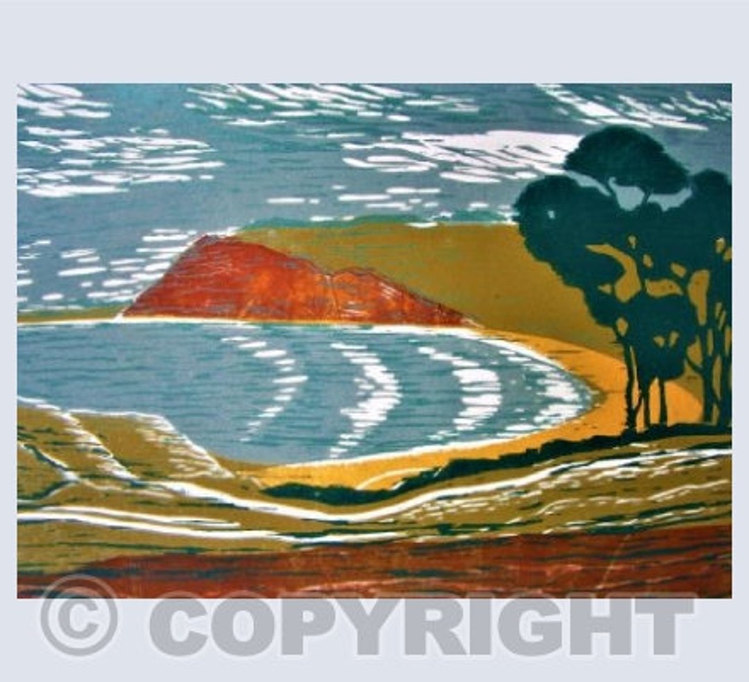 Devon Red Cliffs Good Quality Print , From an Original Woodcut by the ...