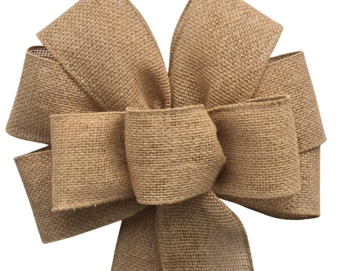 Burlap Bow, Fall Wreath Bow, Tan Bow, Rustic Bow, Farmhouse Wreath Bow ...