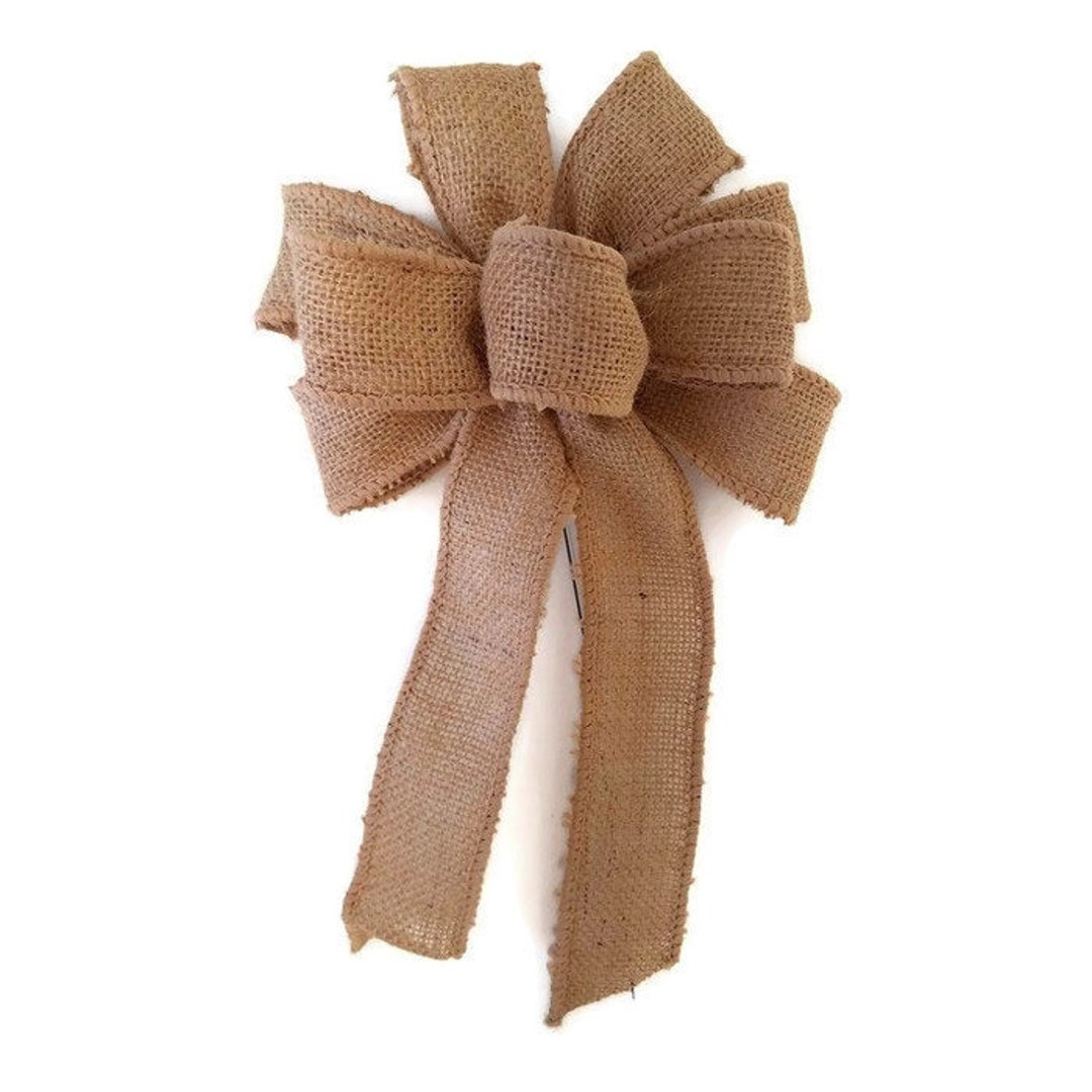 SMALL 6" Burlap Bow - Handmade Bow - Wired Wreath Bow - Autumn Bow ...