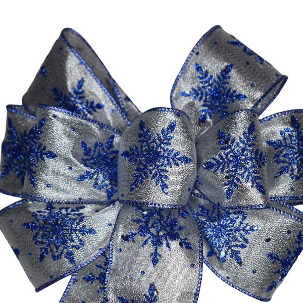 Silver Christmas Bow - Etsy