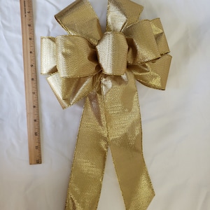 Metallic Gold Bow - Wired Bow - Handmade Bow - Choose Size - Christmas ...