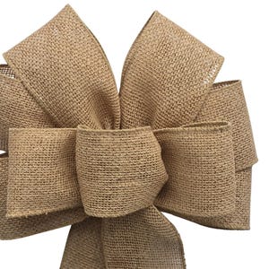 Natural Burlap Handmade Wired Bow - Choose Size - Fall Bow - Autumn Bow ...