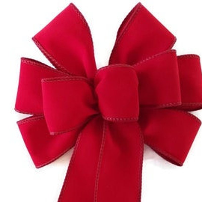 Velvet Red Wired Ribbon - Etsy