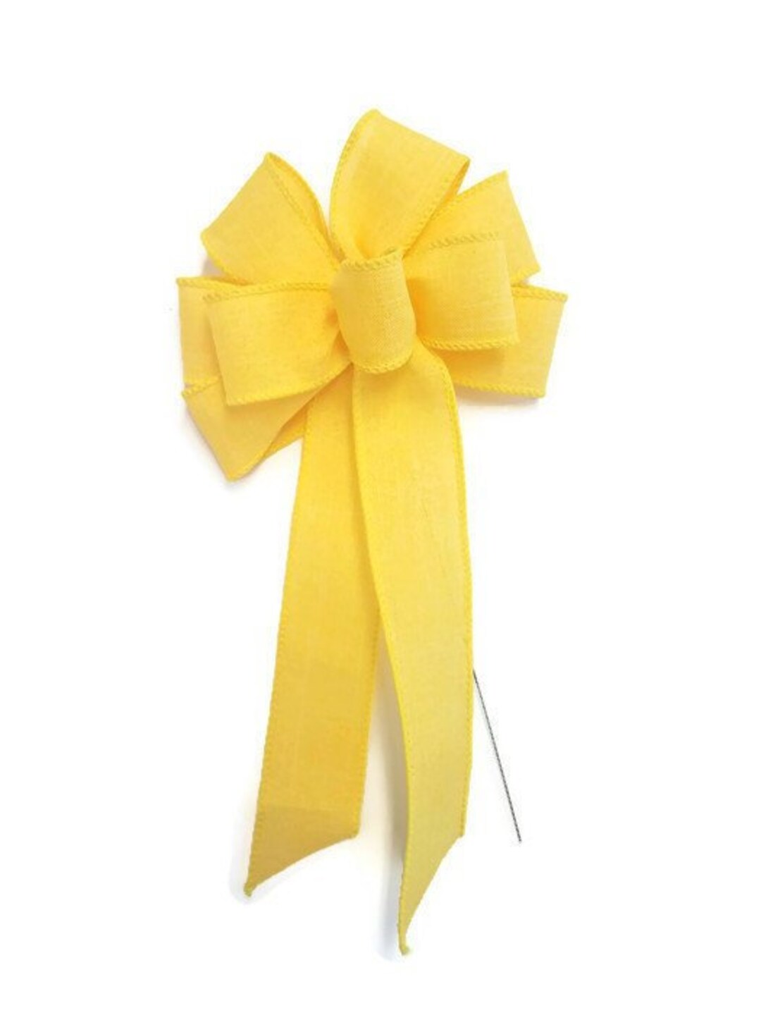 Small 5-6 Wired Bright Yellow Linen Bow - Etsy