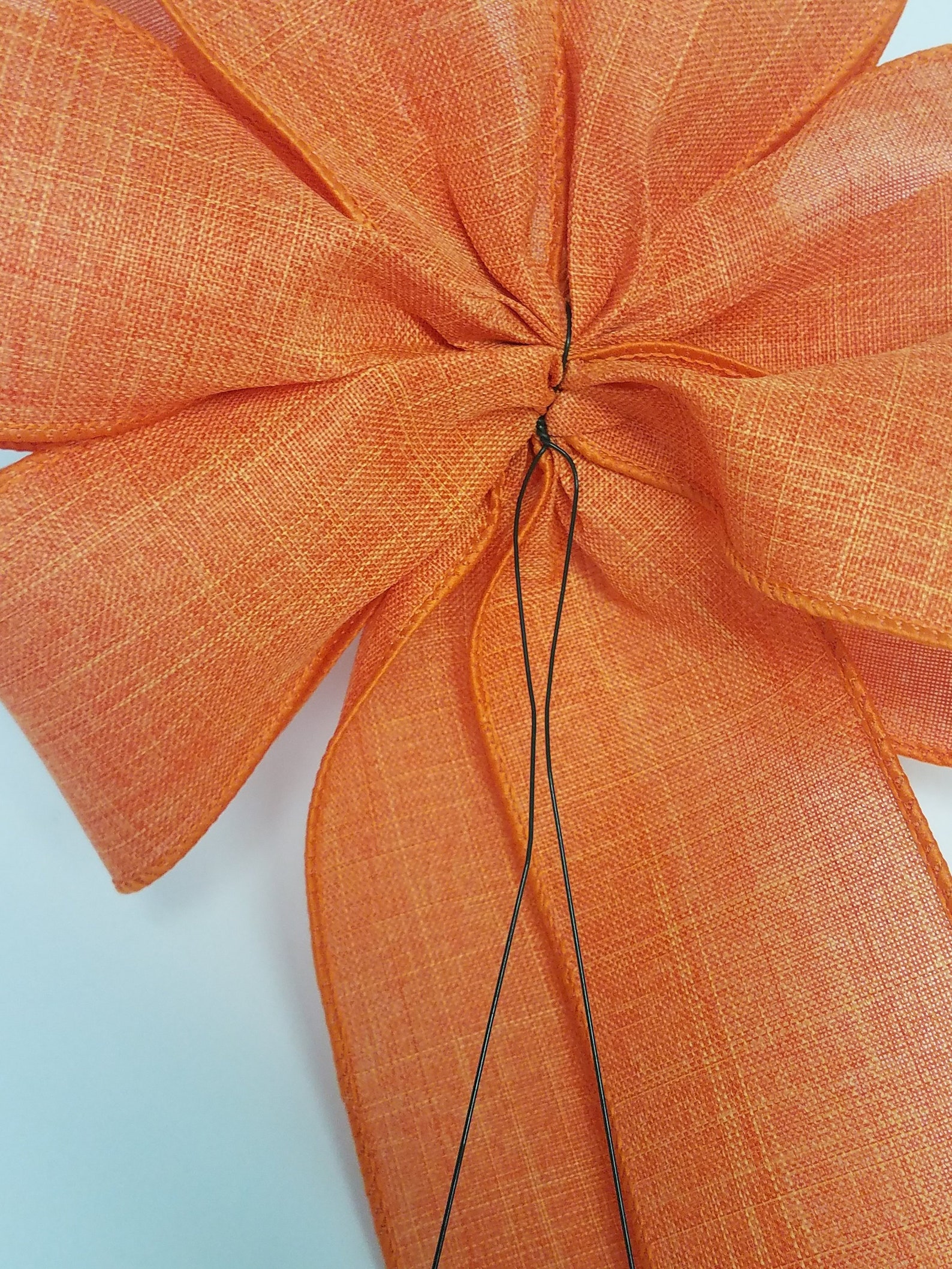 Orange Linen Fall Wired Wreath Bow | Etsy