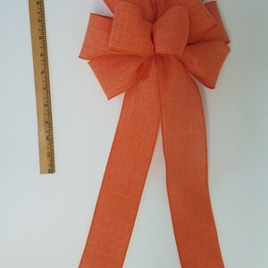 Orange Linen Fall Wired Wreath Bow - Etsy