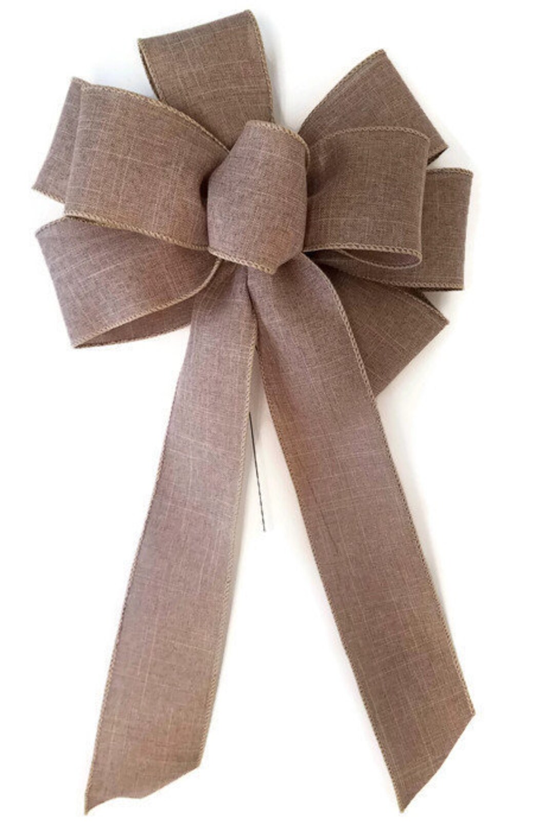 Natural Linen Wired Wreath Bow - Etsy