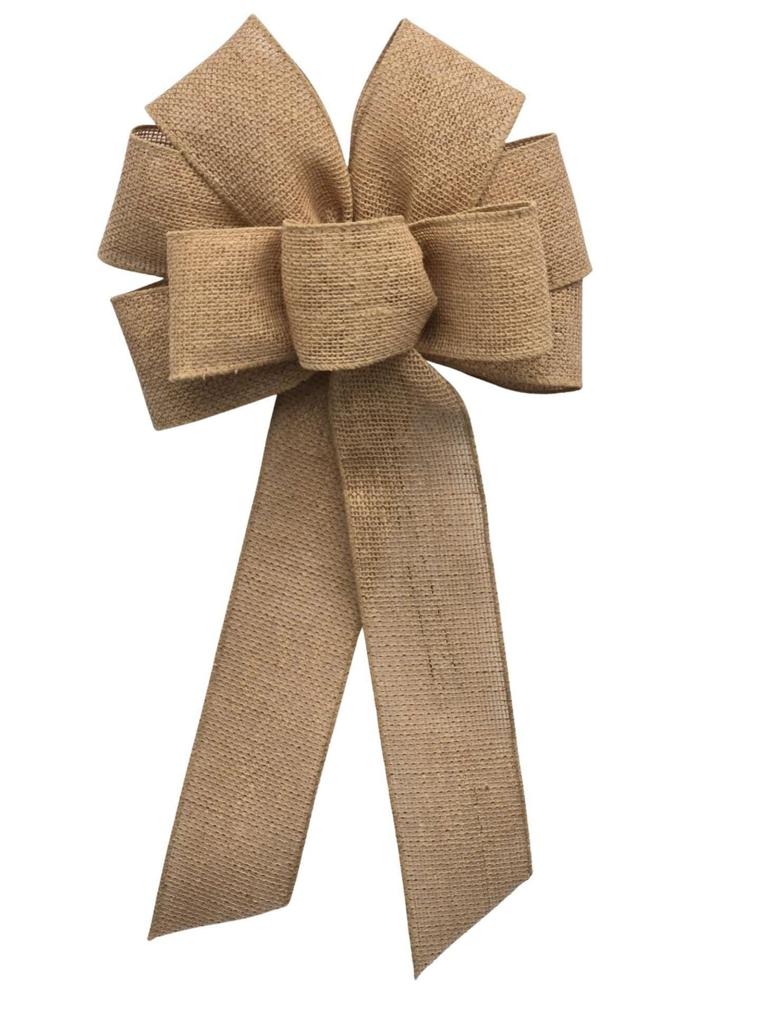 Natural Burlap Handmade Wired Bow - Choose Size - Fall Bow - Autumn Bow ...
