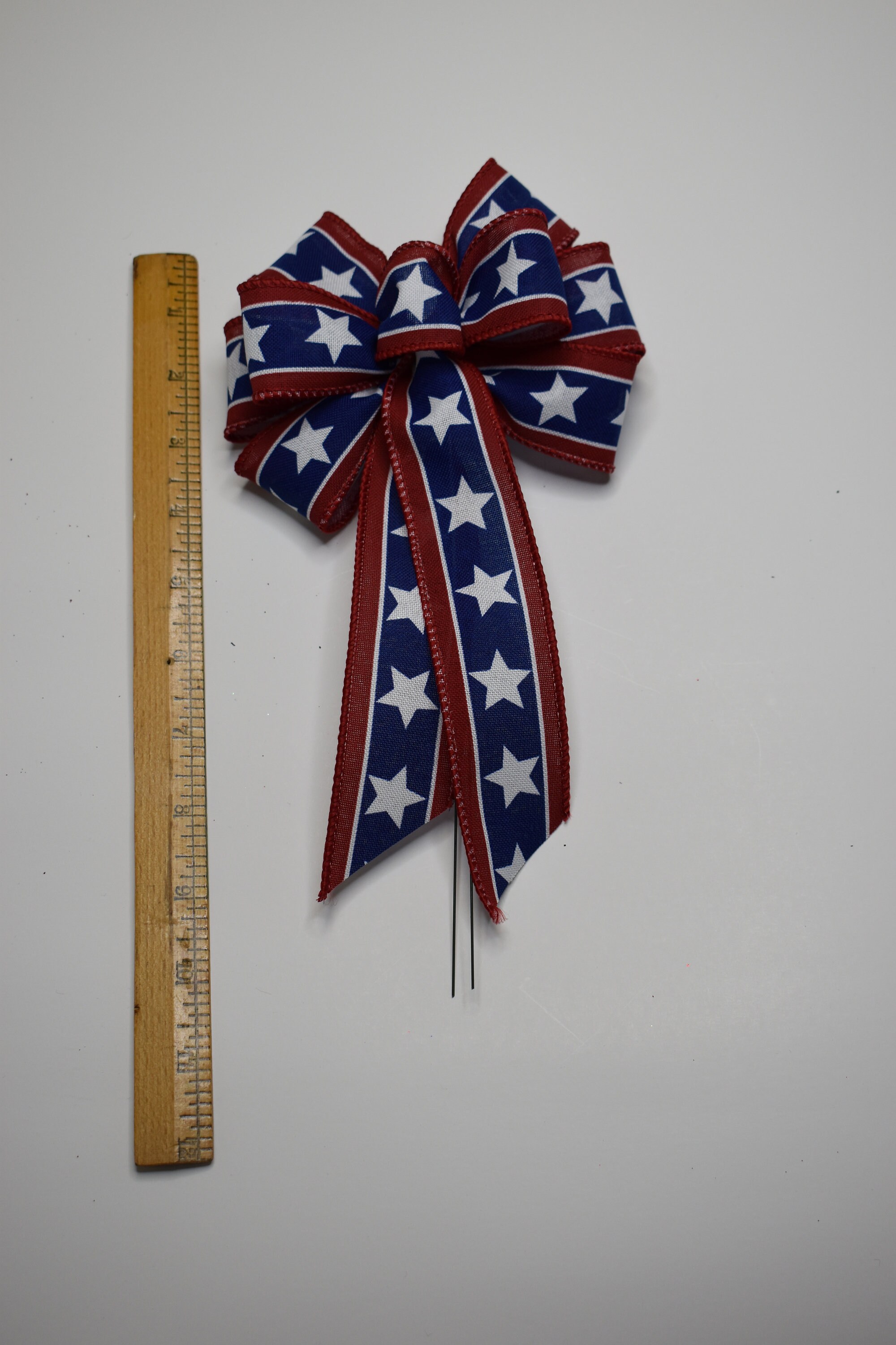 Small 5-6 Hand Made Wired Red White & Blue Star Bow - Etsy