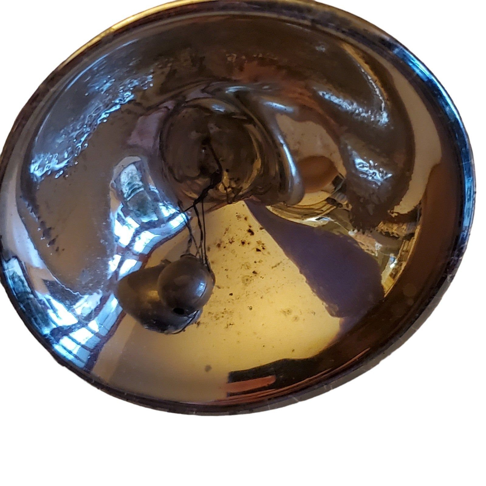 Vintage 50s 60s Mercury Glass Bell Ornamant Blue With Rhinestones ...