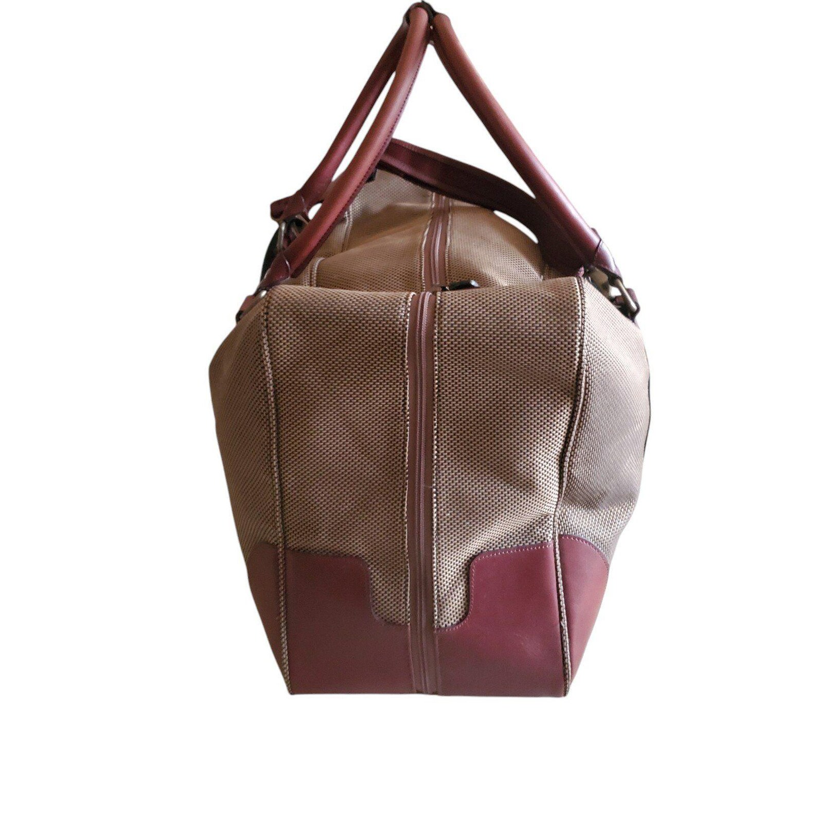 L.L. Bean VTG Traveler Tweed Duffle Carry on Luggage Weekender Bag LTHR ...