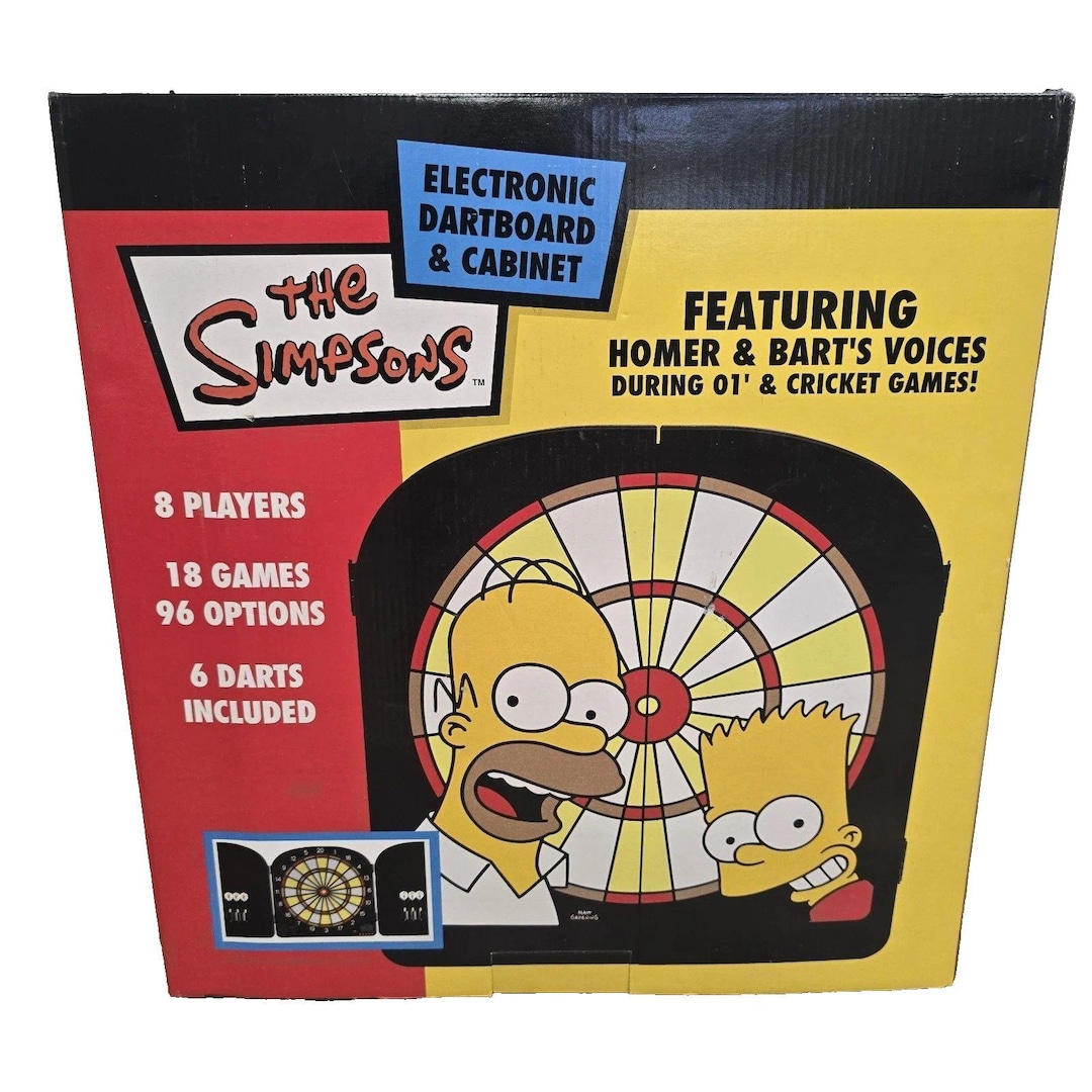 The Simpsons Electronic VTG Dart Board Talking and Cabinet 2003 Bart ...
