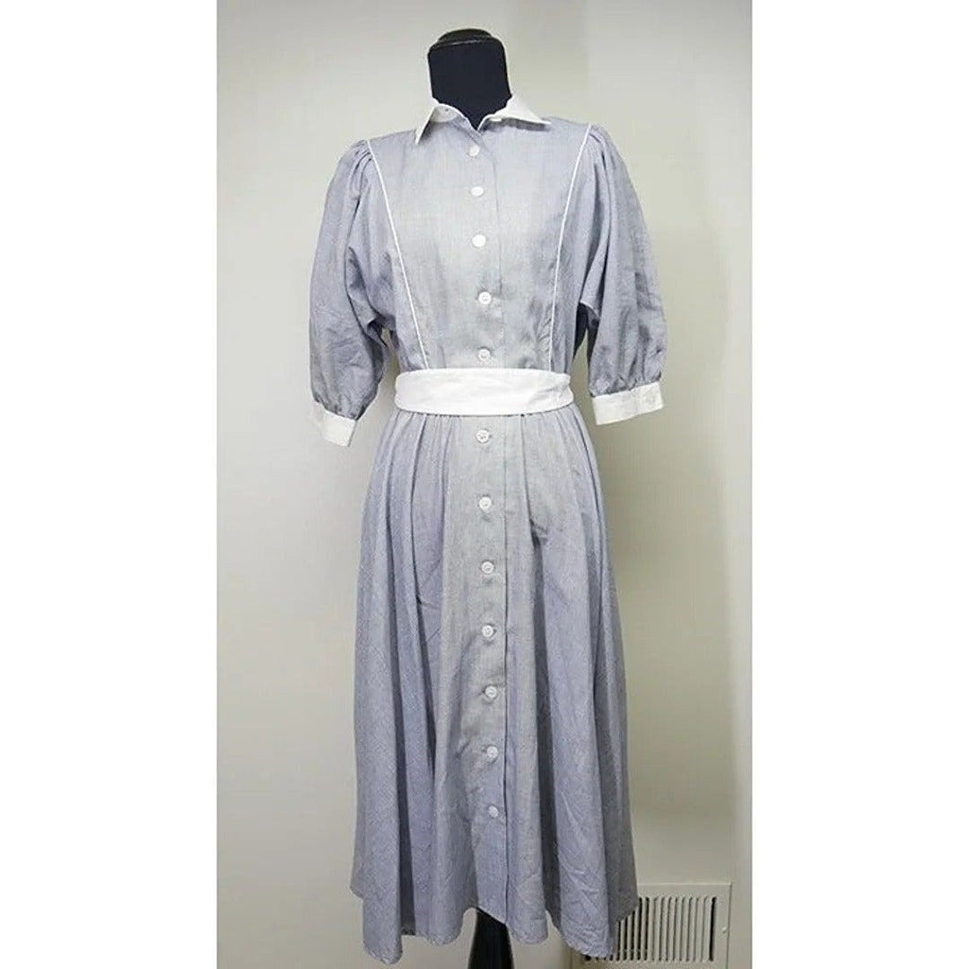 Albert Capraro for Bonwit Teller Vintage Pinstripe Apron Dress S - Etsy