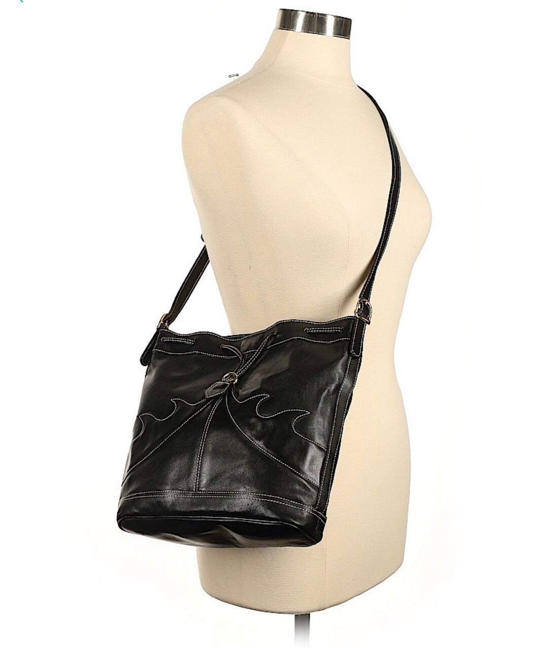 Rappi Italy Black Italian Leather Shoulder/crossbody Western W/ Gold ...