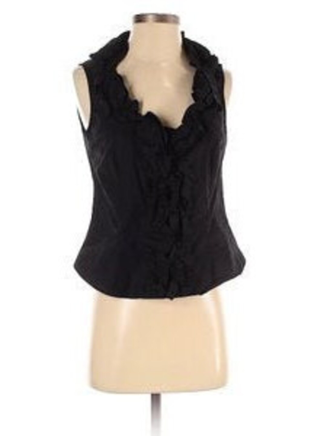 Difference Paris Vintage Boho Rosette Ruffled Sleeveless Black Top 2 - Etsy