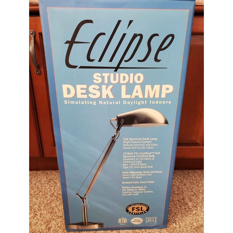 Eclipse Large Adjustable Studio Desk Lamp Brushed Satin Stainless Steel ...