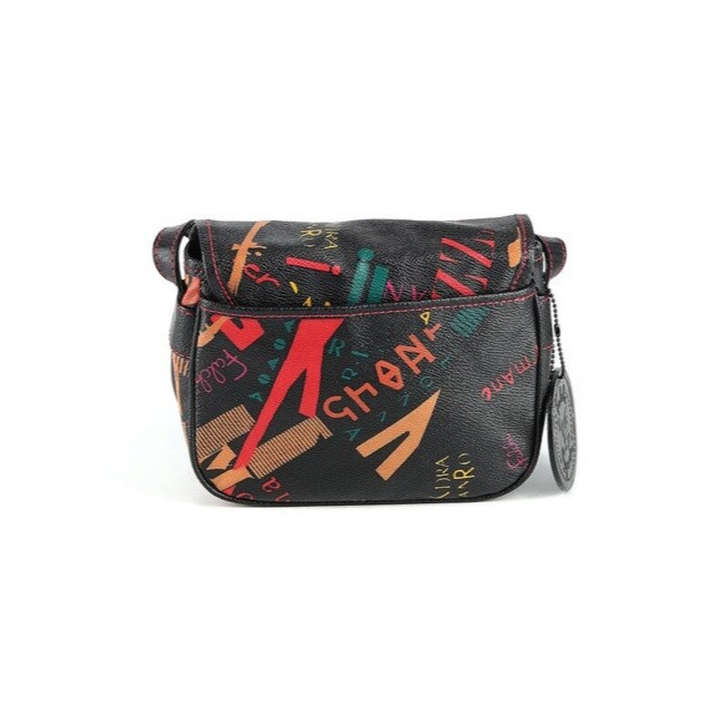 Carlos Falchi Sport Black Multi Color Graphic Leather Cross Body Bag - Etsy