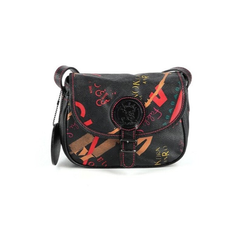Carlos Falchi Sport Black Multi Color Graphic Leather Cross Body Bag - Etsy