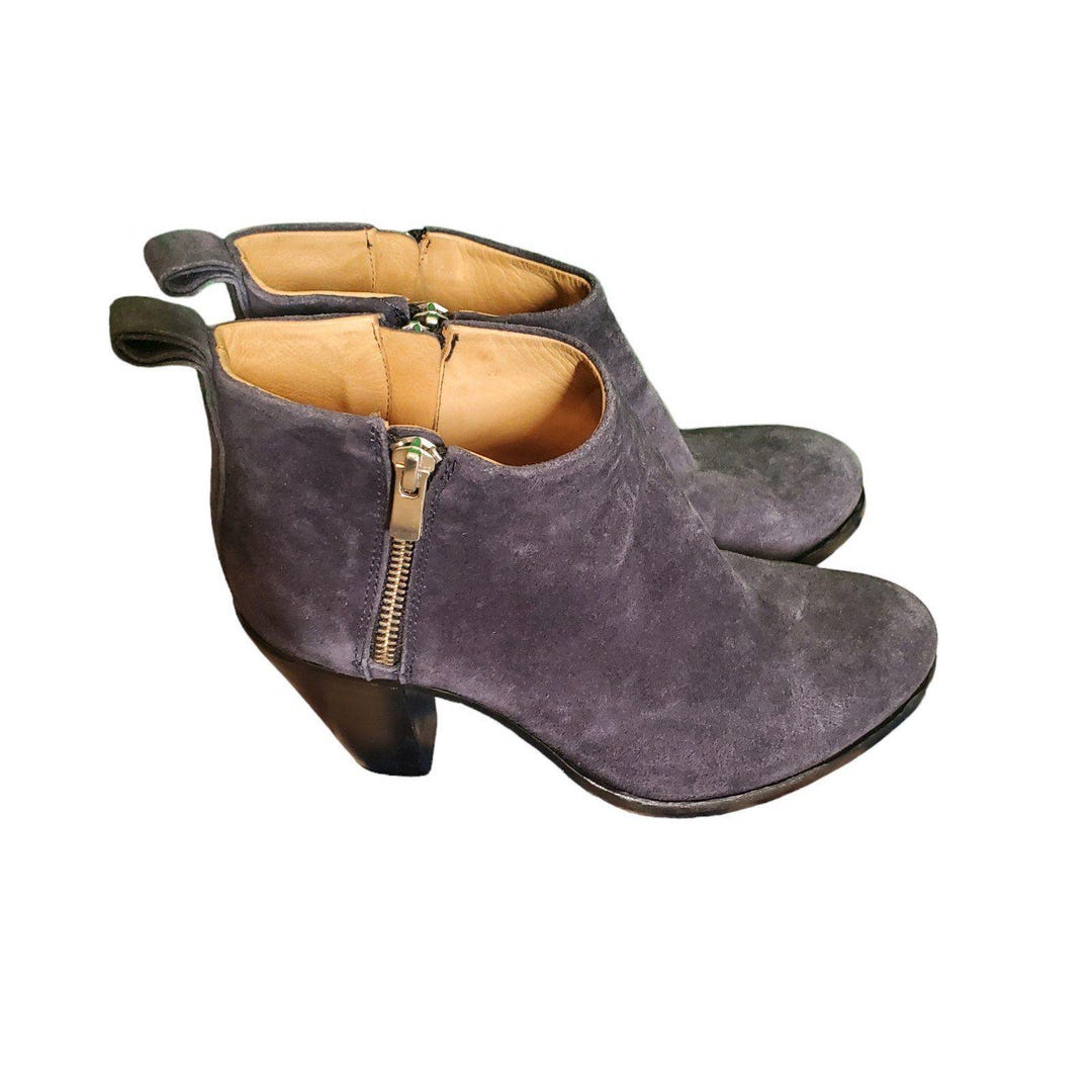 Officine Creative Suede Leather Ankle Boots Handmade Boots Navy Blue Sz ...