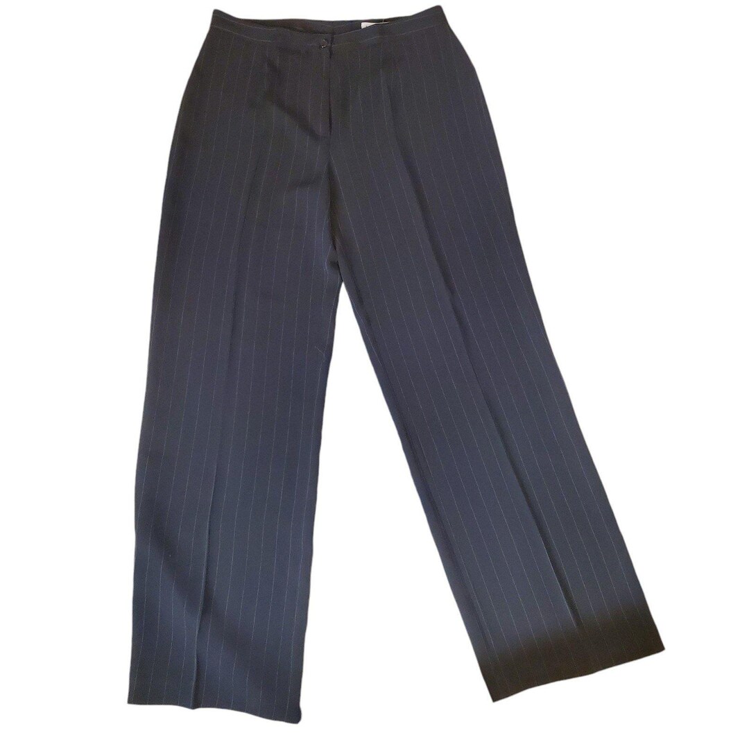 Ivan Grundahl Vintage Wide Leg Dress Pants Pinstripe Pants Black Sz 44/ ...