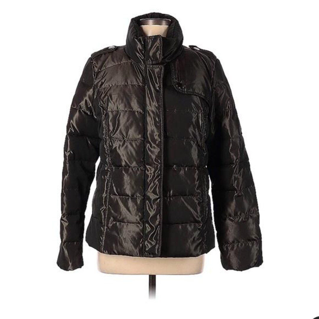 DKNY Puffer Coat Down Filled Packable Mock Neck Bronze Sz L - Etsy