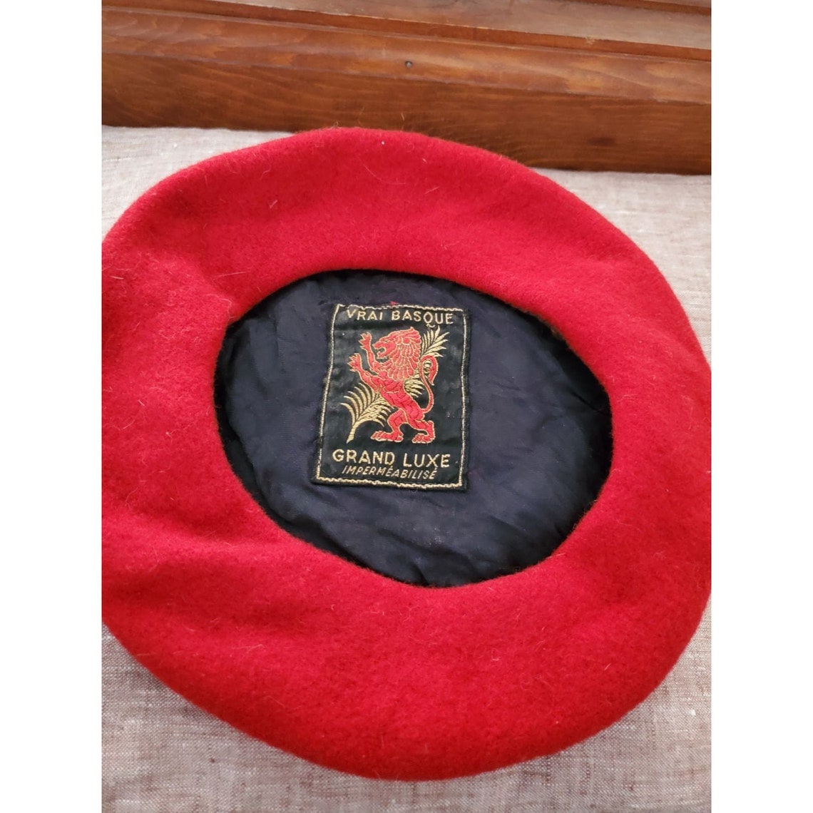 Vrai Basque Red Wool/leather Beret/tam French Girl News Boy S - Etsy